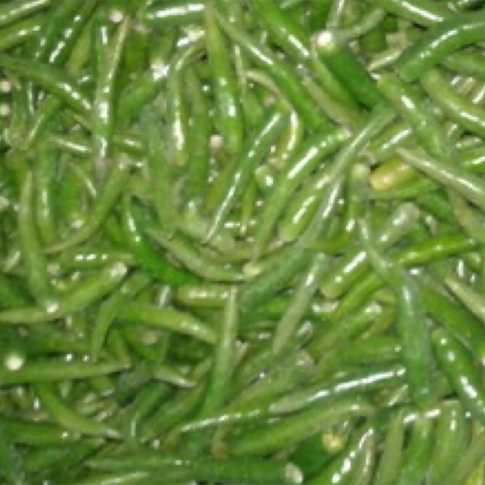 Frozen Whole Green Finger Chilli - Frucom