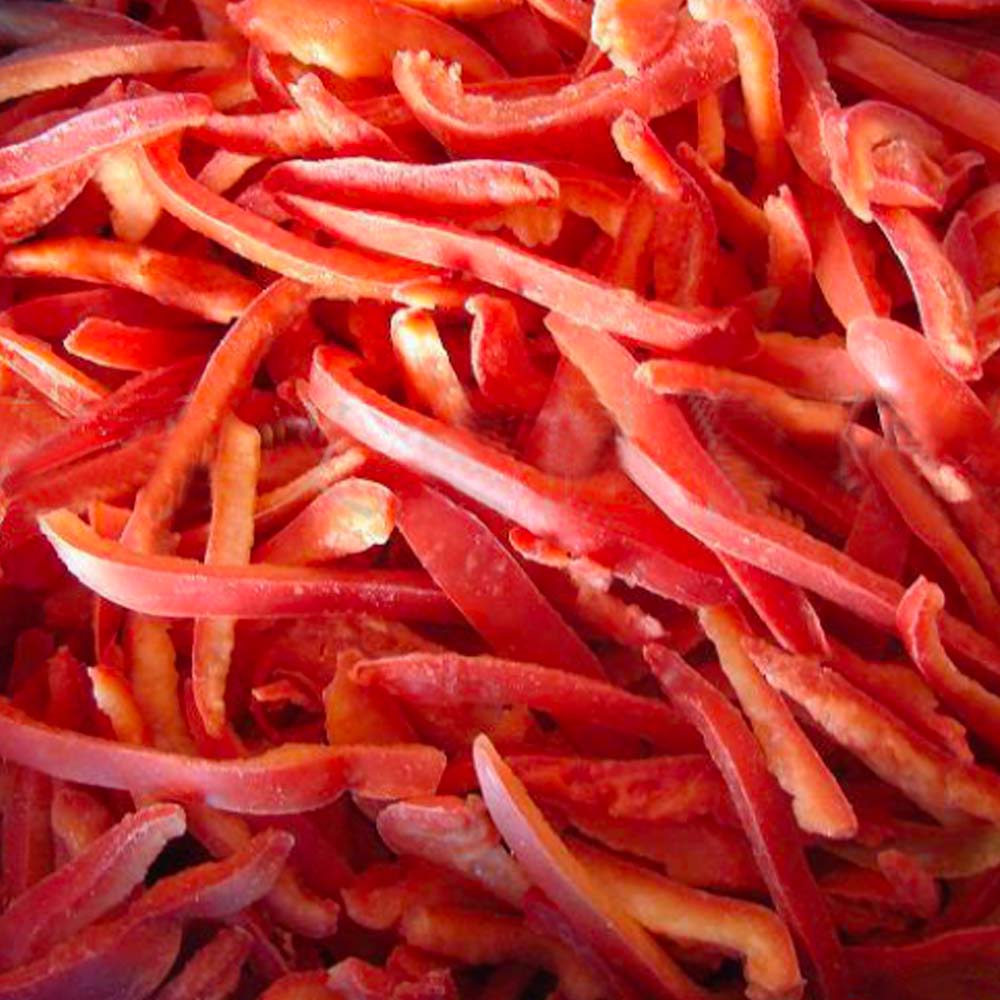 Frozen Sliced Red Peppers Unblanched - Frucom
