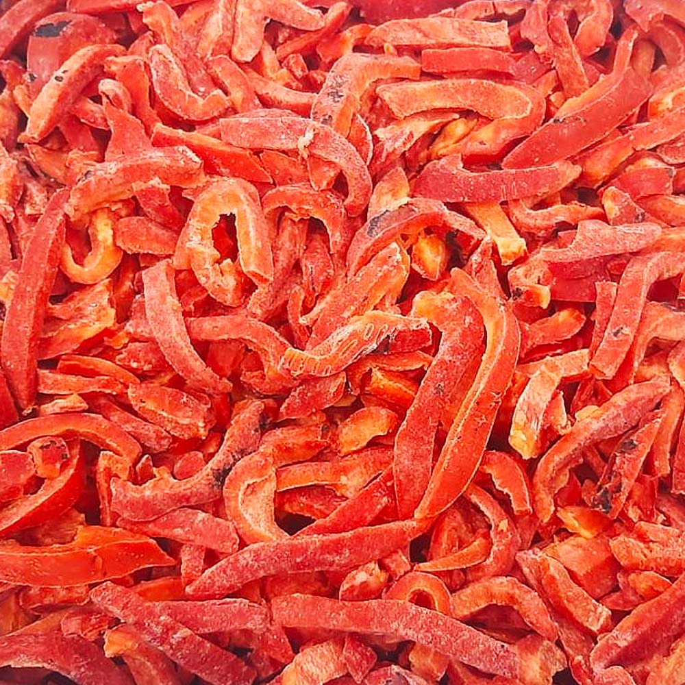 Frozen 6mm Grilled Red Pepper Strips - Frucom